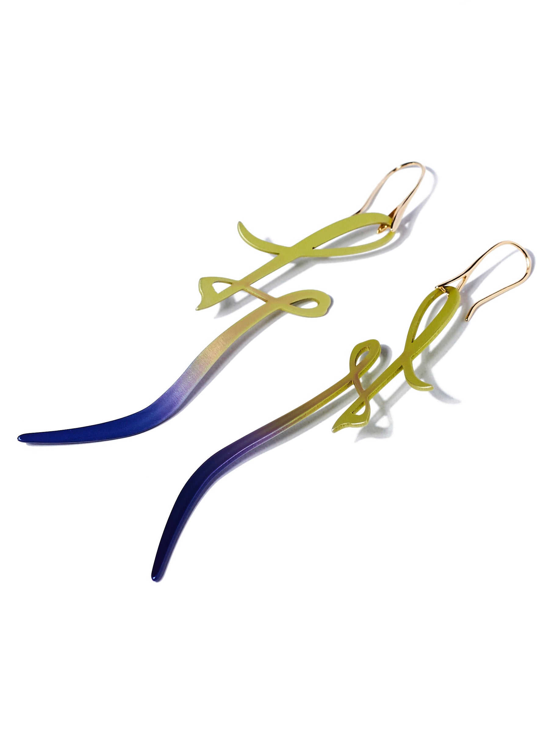 Mimi Hook Earrings in Yellow/Blue – Japan Objects Store
